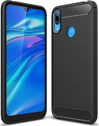 OEM Brushed Carbon Back Cover για Huawei Y7 Pro (2019) – Μαύρο